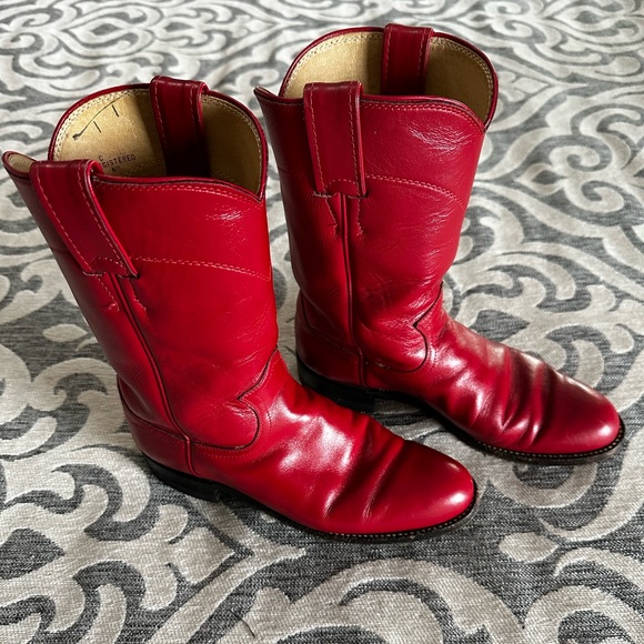 Justin Boots | Shoes | Vintage Justin Red Roper Boots Sz 6 | Poshmark